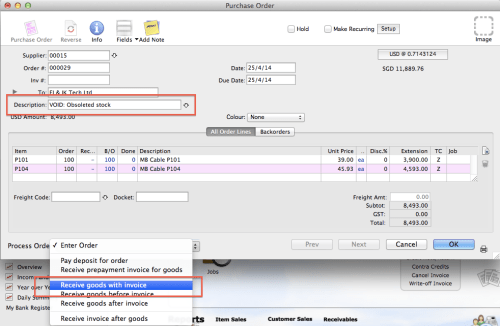 MoneyWorks | Void Purchase Order – Solarsys