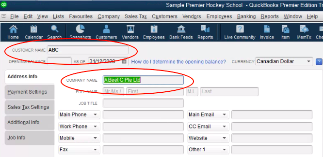 QuickBooks Customer Account Number – Solarsys